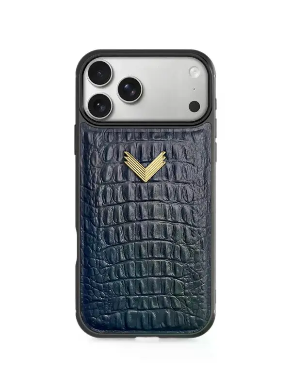 VELANTE Alligator-effect Leather Phone Case
