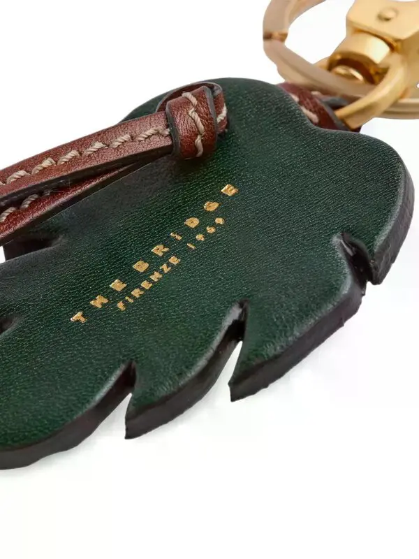 THE BRIDGE Leaf-pendant Leather Keyring