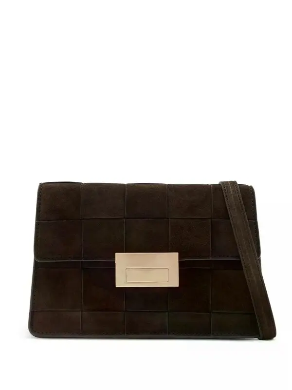 LOEFFLER RANDALL Delphine Woven Leather Clutch Bag - Brown