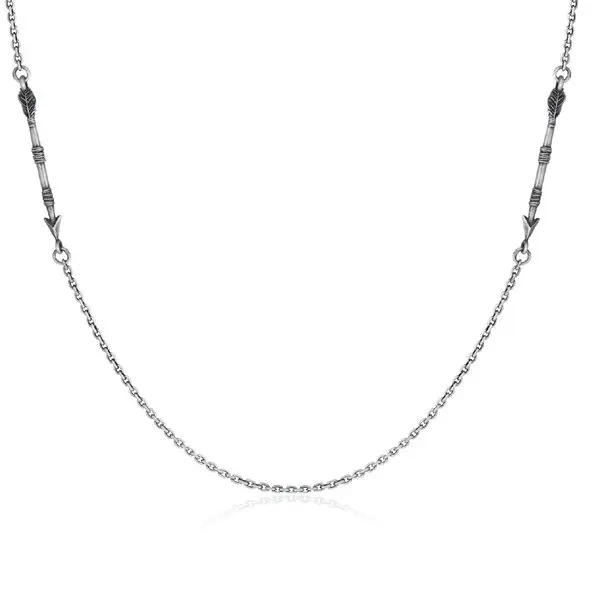 CARTOGRAPHY Grey / Silver You Go Your Way, I'll Go Your Way Too: Arrow Necklace - Grey/silver
