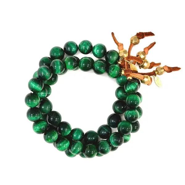 Persia Donà Jewelry Chunky Tigers Eye Mountain Bracelet - Green