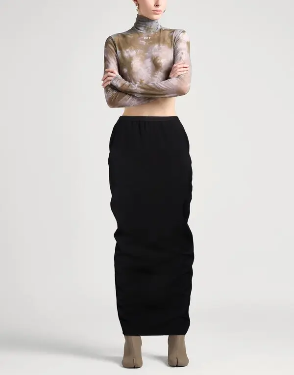 Rick Owens Maxi Skirt Size Virgin Wool, Polyamide, Elastane