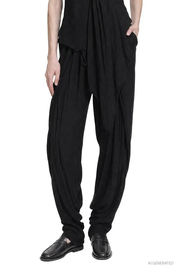 MARC LE BIHAN Viscose Wool Harem Pants