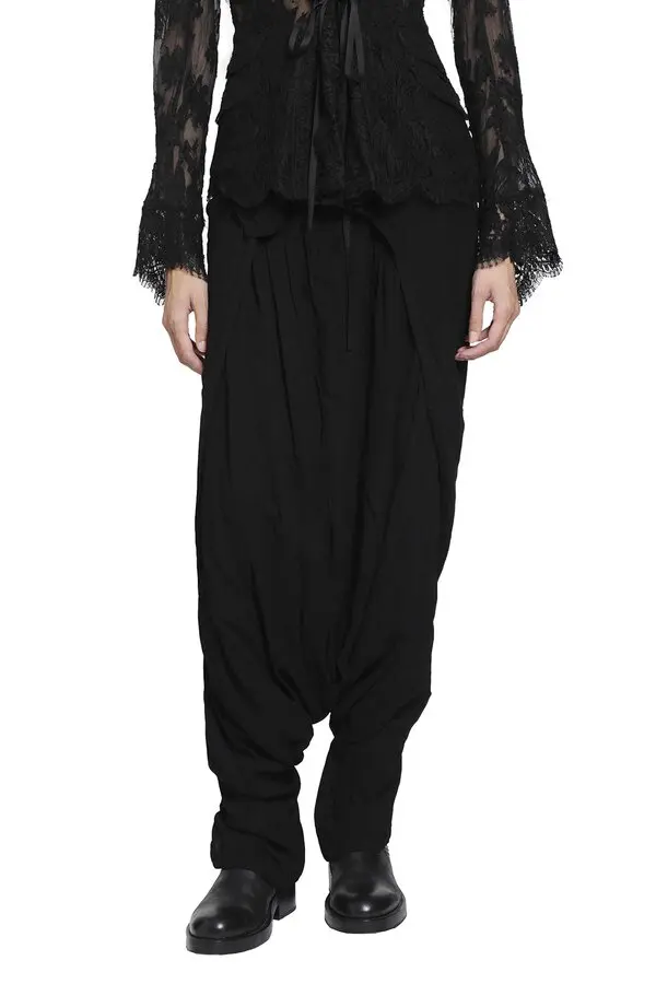 MARC LE BIHAN Viscose Wool Harem Pants - Black
