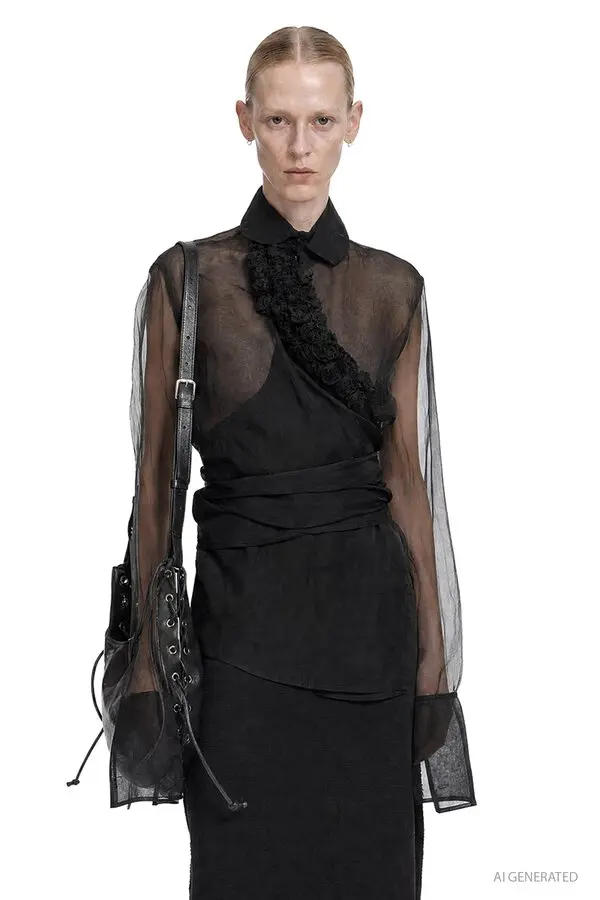 MARC LE BIHAN Organza Flower Shirt