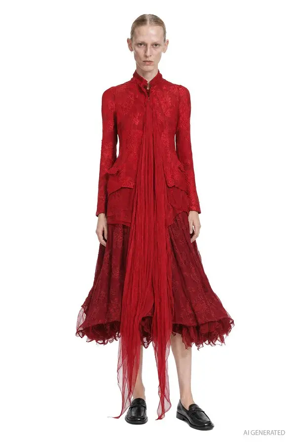 MARC LE BIHAN Crinkled Organza And Brocade Jacket