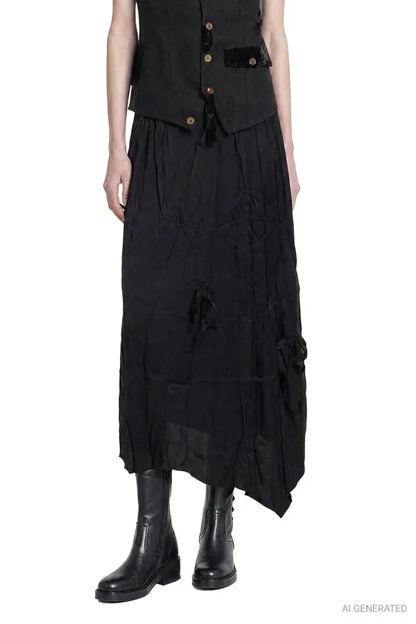ALEKSANDR MANAMIS Les Portraits Asymmetric Long Skirt