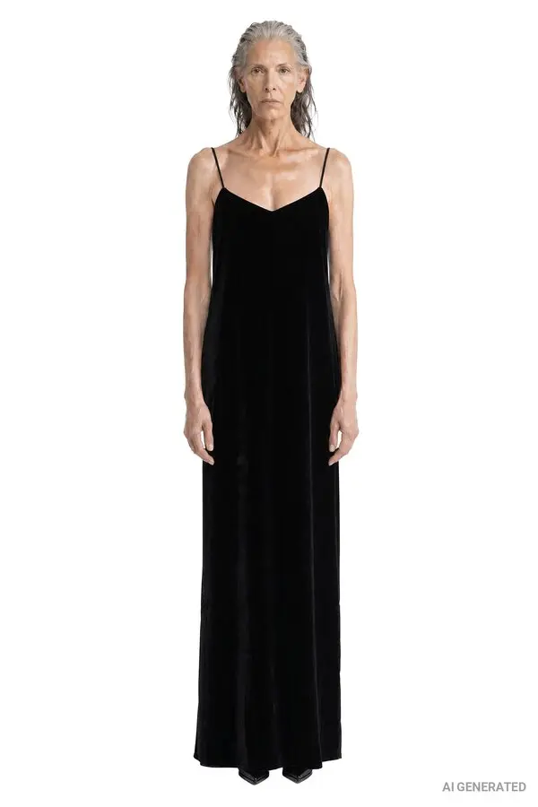 ANDREA YA AQOV Velvet Slip Long Dress