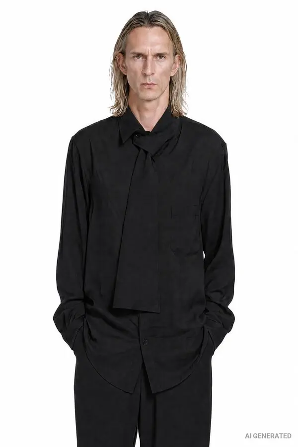 Yohji Yamamoto Scarf Collar Blouse