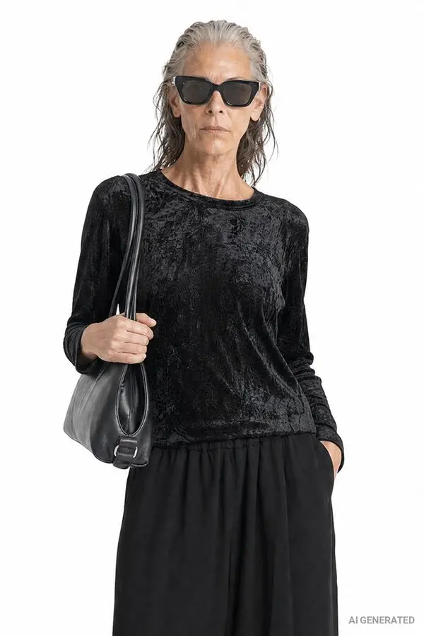 Comme Des Garçons Coated Lace Long Sleeve Top