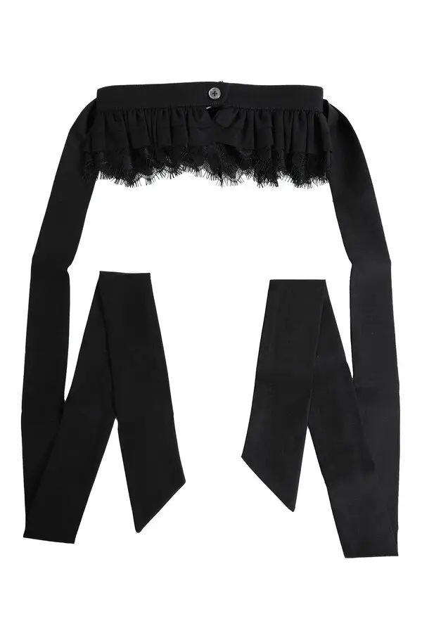 ANN DEMEULEMEESTER Tosten Lace Ruffled Collar - Black