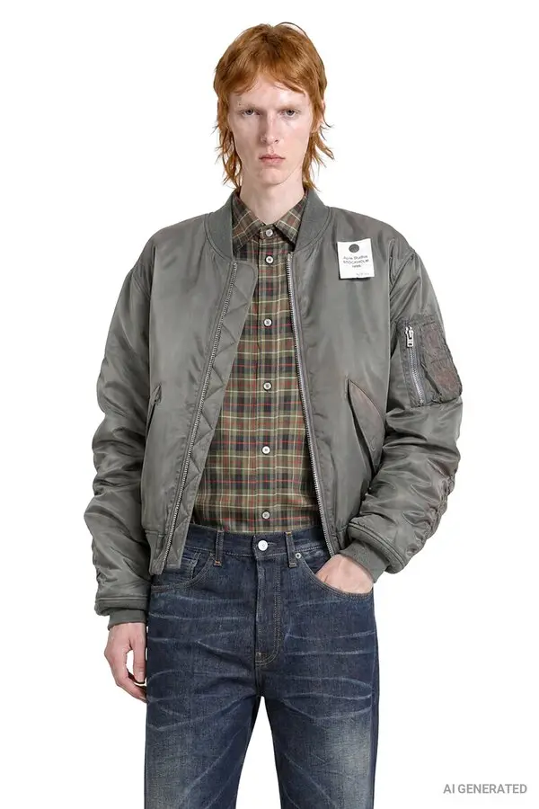 Acne Studios Washed Bomber Jacket - Grey