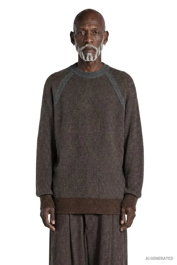 ZIGGY CHEN Oversized Raglan Sweater - Brown