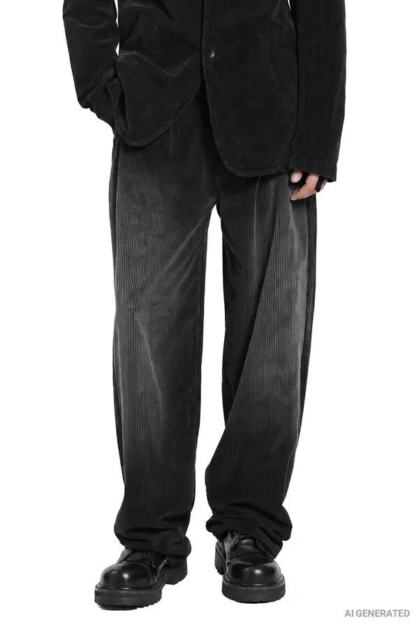 ANDREA YA AQOV Pleated Corduroy Pants