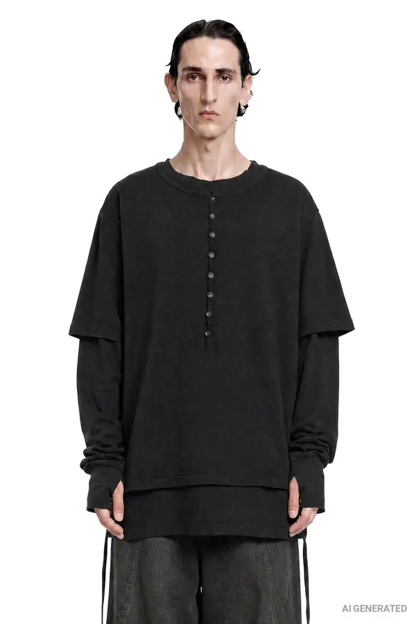 ANDREA YA AQOV Double Layer Serafino Top