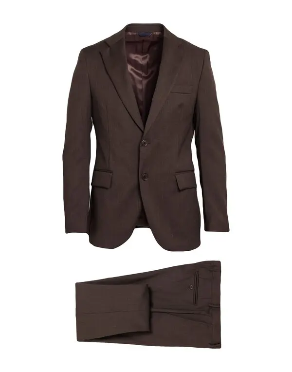 TOMBOLINI Suit Charcoal Size Wool, Lycra, Viscose - Brown