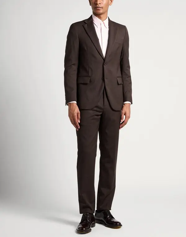 TOMBOLINI Suit Charcoal Size Wool, Lycra, Viscose - Brown