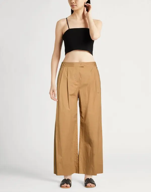 Liu Jo Pants Camel Size Cotton, Elastane