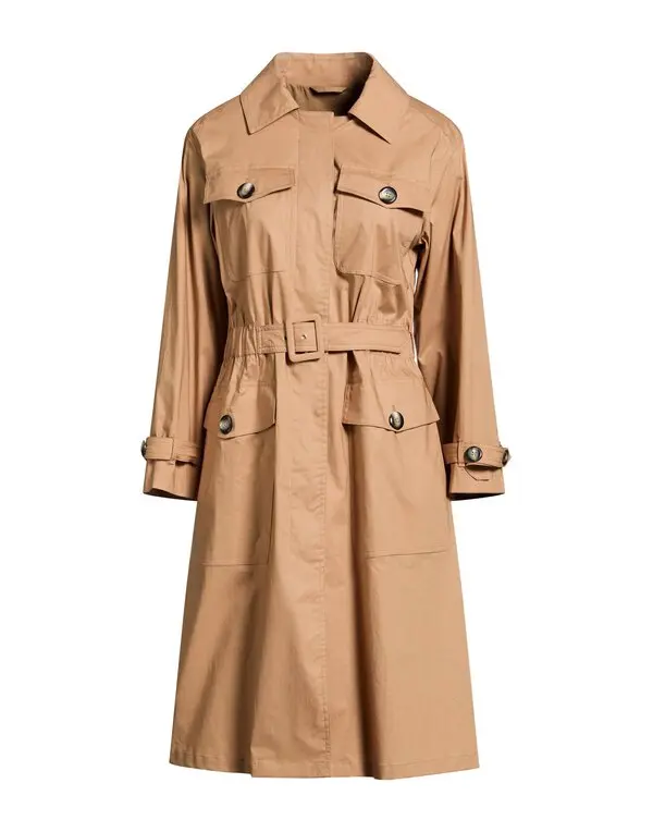 Herno Overcoat & Trench Coat Camel Size Cotton, Elastane