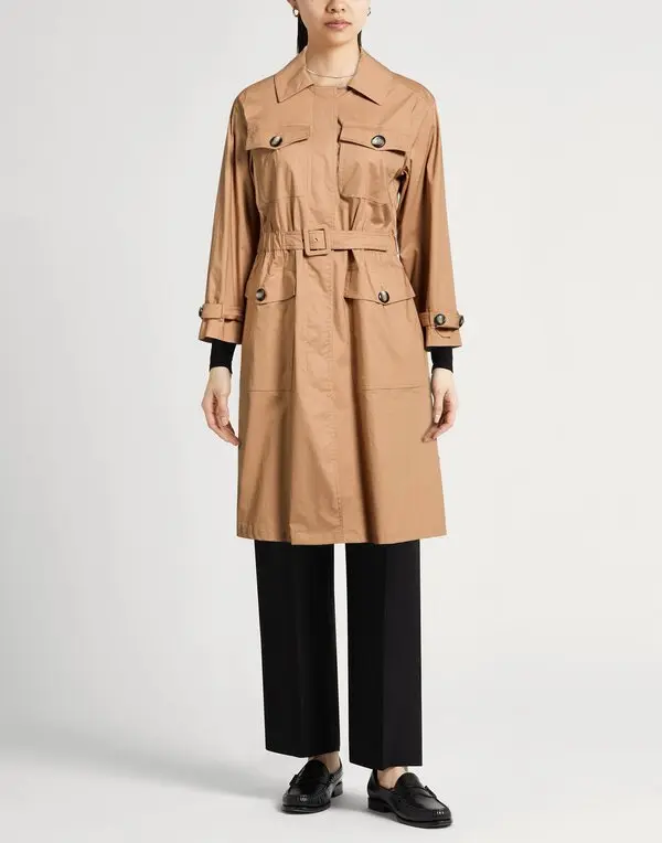 Herno Overcoat & Trench Coat Camel Size Cotton, Elastane