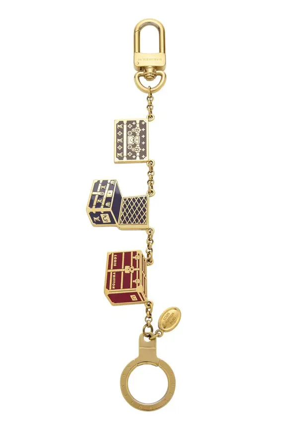 LOUIS VUITTON Multicolor Gold Porte Cles Malle Chaine Bag Charm - Multi
