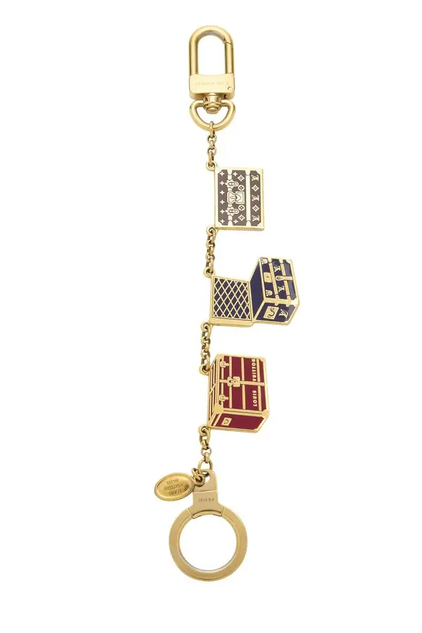LOUIS VUITTON Multicolor Gold Porte Cles Malle Chaine Bag Charm
