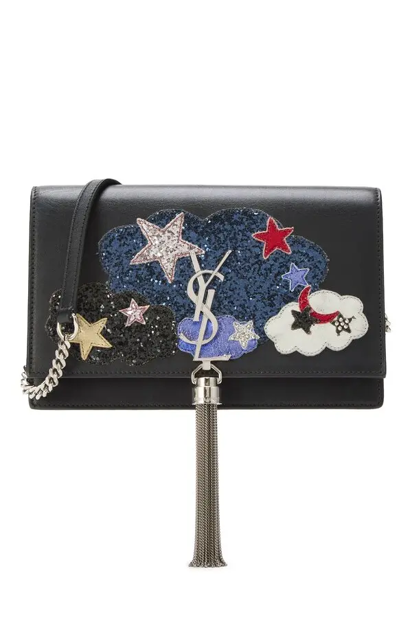 Saint Laurent Calfskin Embellished Kate Tassel Wallet On Chain