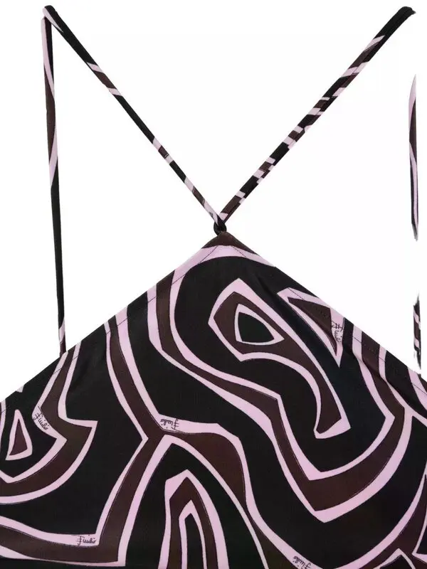 Emilio Pucci Iride-print Halterneck Swimsuit