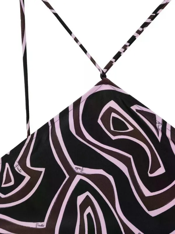 Emilio Pucci Iride-print Halterneck Swimsuit