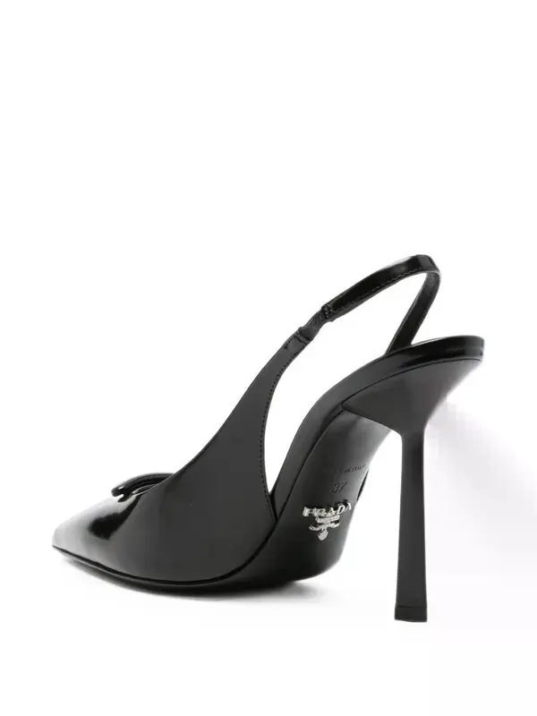 Prada Brushed Leather Slingback Pumps