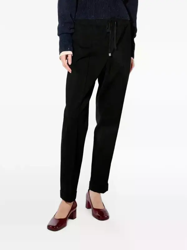 Liviana Conti Drawstring Pintuck-detail Trousers - Black