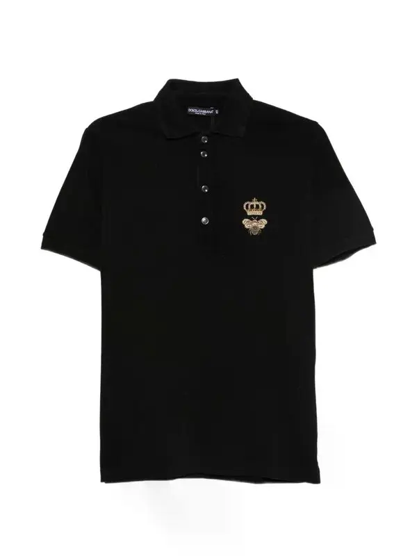 Dolce & Gabbana Logo-embroidery Polo Shirt - Black