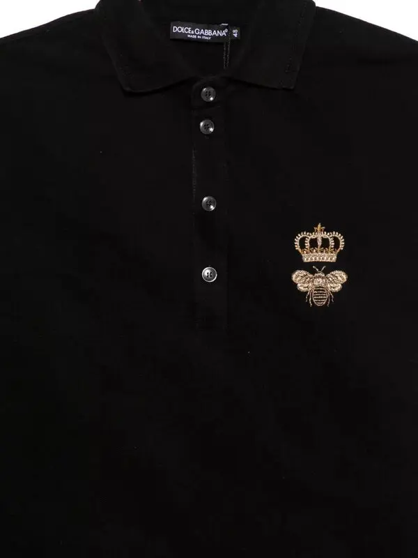 Dolce & Gabbana Logo-embroidery Polo Shirt - Black