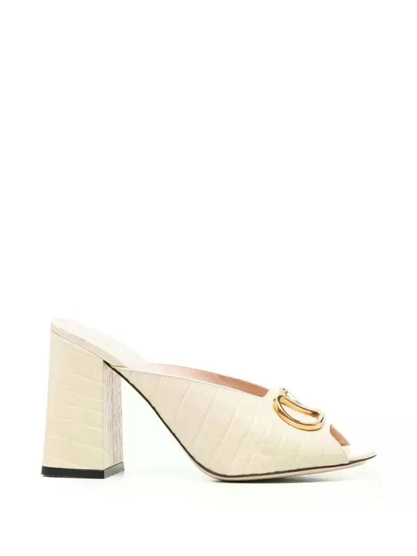 Valentino Garavani Vlogo Signature Croc-effect Heeled Sandals