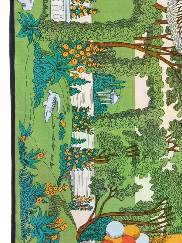 INOUI EDITIONS Garden-print Silk Scarf - Neutrals