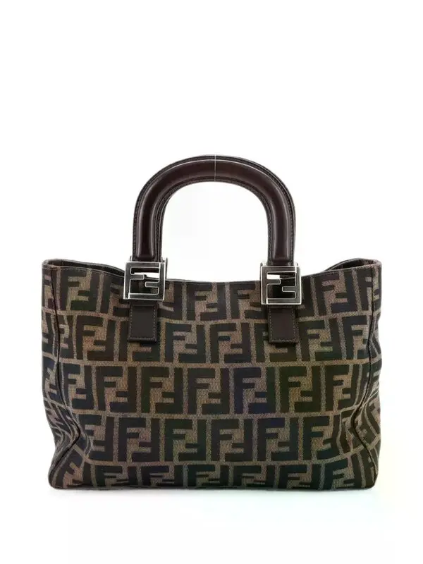 Fendi Vintage Ff Handle Zucca Canvas Small Tote Bag
