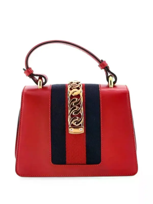 Gucci Sylvie Top Handle Bag Leather Mini Satchel