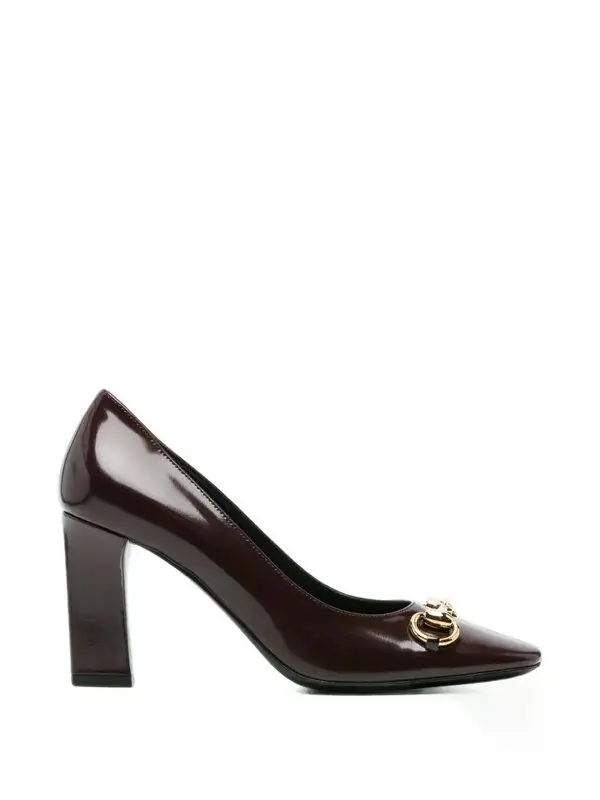 Gucci Horsebit-plaque Square-toe Pumps