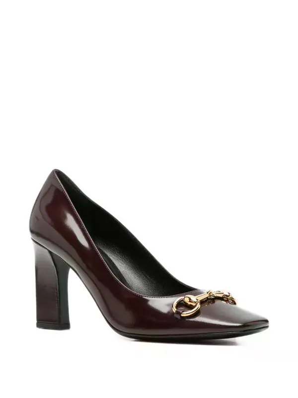 Gucci Horsebit-plaque Square-toe Pumps