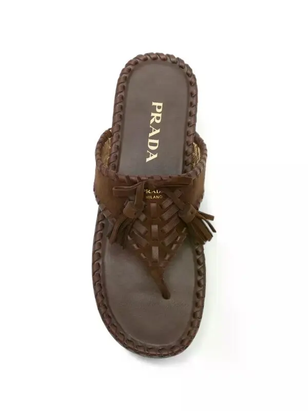 Prada Braided Tassel Sandals