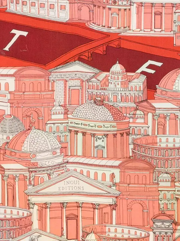 INOUI EDITIONS Architecture-print Scarf - Red