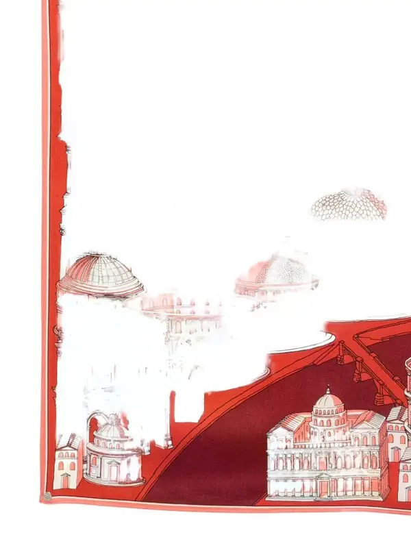 INOUI EDITIONS Architecture-print Scarf - Red