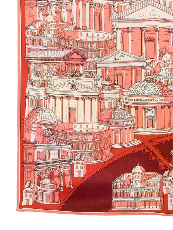 INOUI EDITIONS Architecture-print Scarf - Red