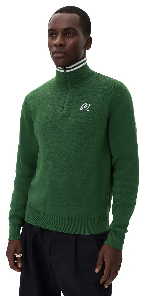 MALBON Sorrel Zip Sweater - Forest