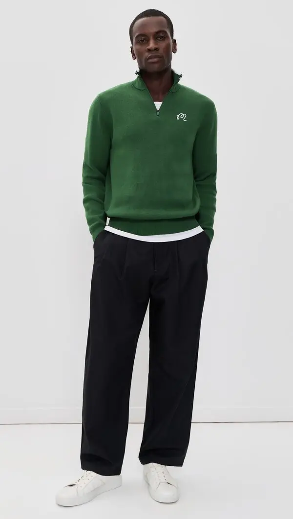 MALBON Sorrel Zip Sweater - Forest