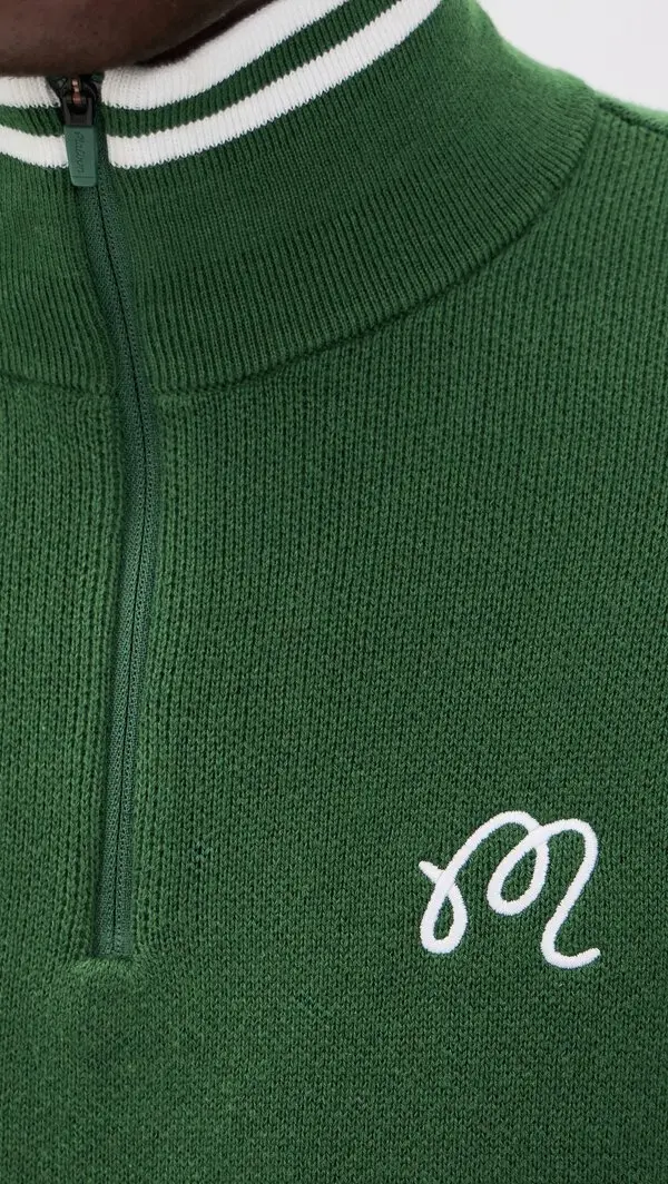 MALBON Sorrel Zip Sweater - Forest