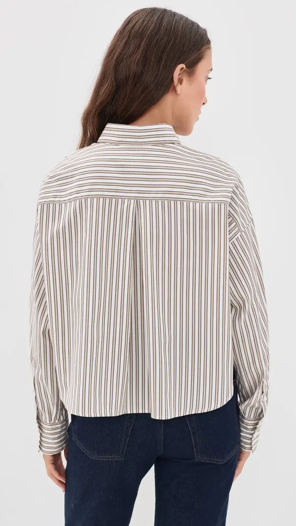 Rag & Bone Marin Cropped Stripe Shirt
