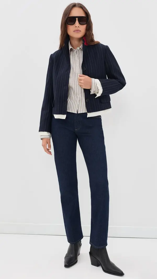 Rag & Bone Marin Cropped Stripe Shirt