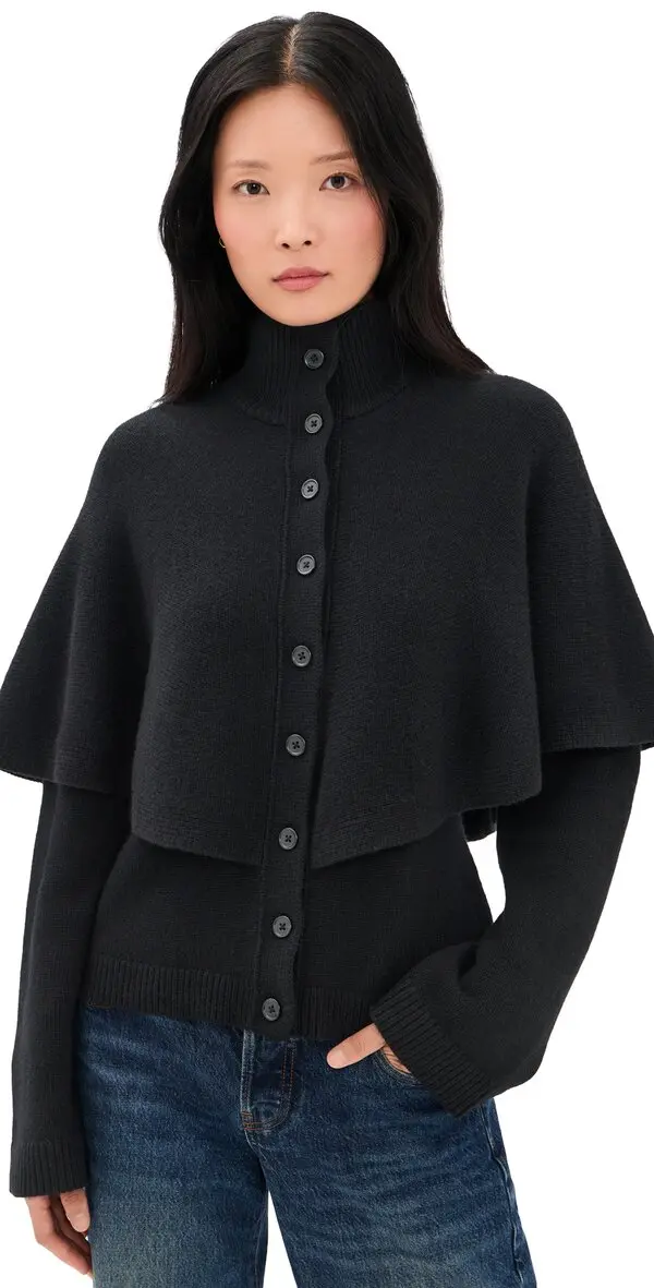 Vince Turtleneck Cape Cardigan
