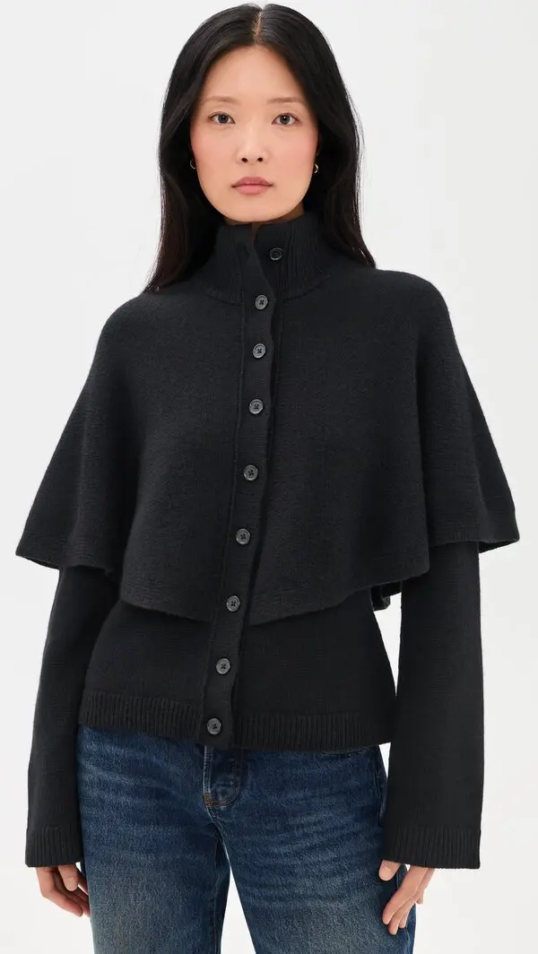 Vince Turtleneck Cape Cardigan